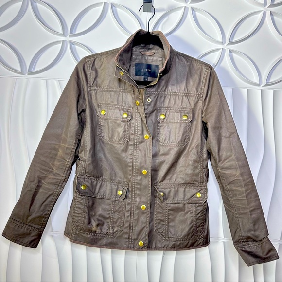 J. Crew | Jackets & Coats | J Crew Wet Look Waterproof Utility Parka ...
